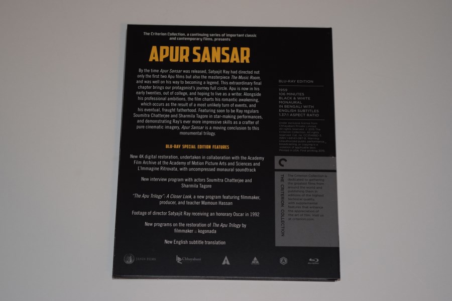 Apur Sansar Packaging Photos :: CriterionForum :: Criterion Forum
